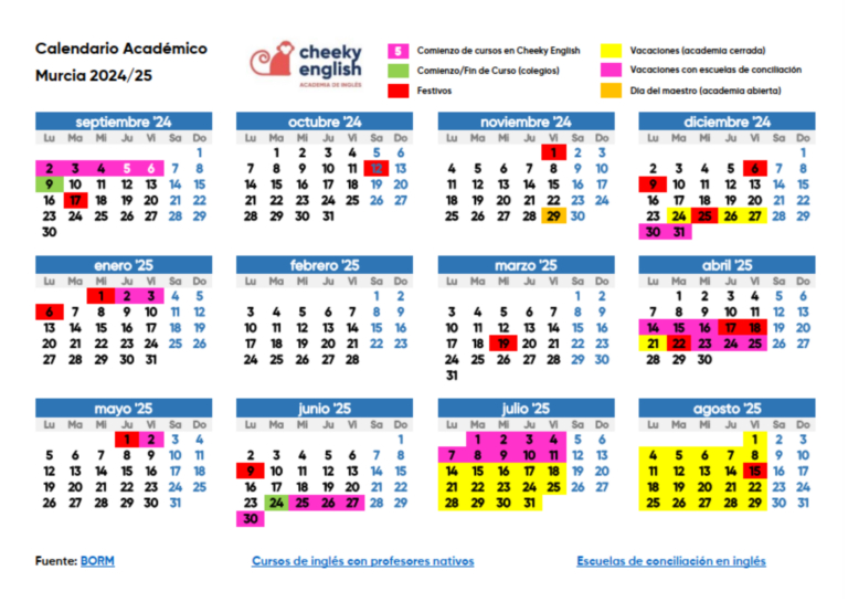 Calendario Escolar Murcia 2024 2025 - Vacaciones escolares Calendario Escolar Murcia 2024 2025 - Vacaciones escolares